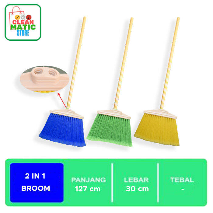 Clean Matic - 2 In 1 Broom Refill Sapu Lantai Bahan Plastik - Kuning ...