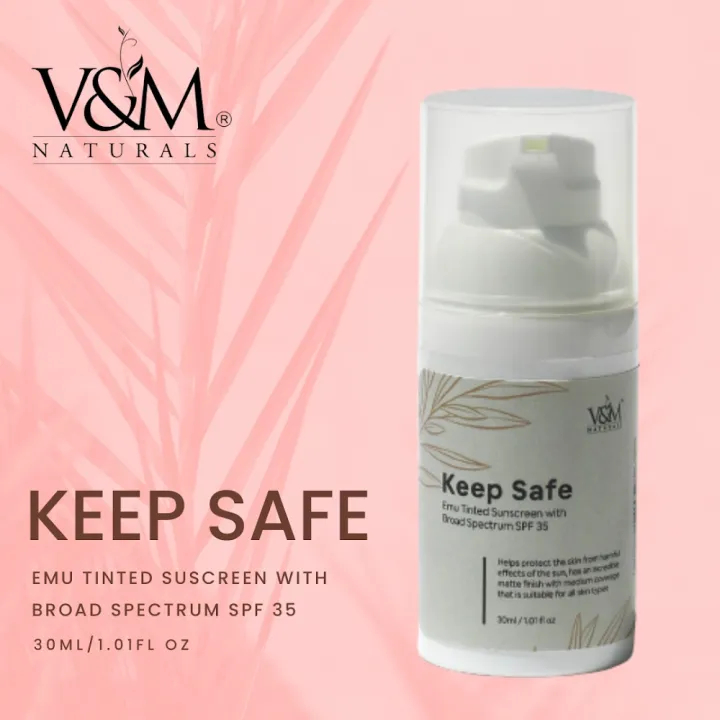 Keep Safe Sunscreen SPF 35 by V&M Naturals | Emu Tinted Sunscreen ...