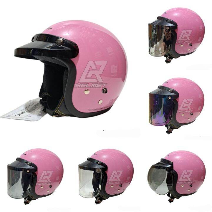 helm cargloss original cfm retro pink kaca datar | Lazada Indonesia