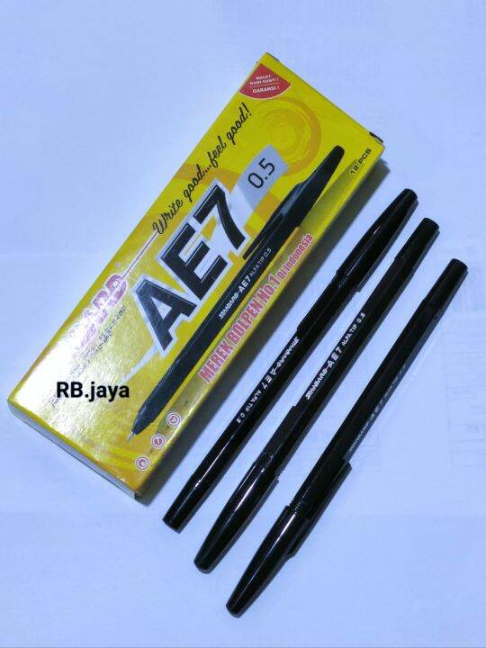 pulpen standar AE7 hitam (12 pcs) | Lazada Indonesia
