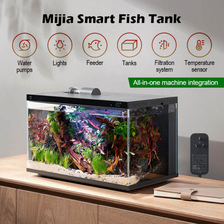 Xiaomi Smart Fish Tank Aquarium Small Desktop Fish Tank Light Goldfish Remote Feeding Aquarium ...