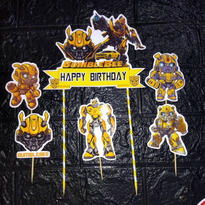 TRANSFORMERS BUMBLEBEE PERSONALIZED CAKE TOPPER SET | Lazada PH