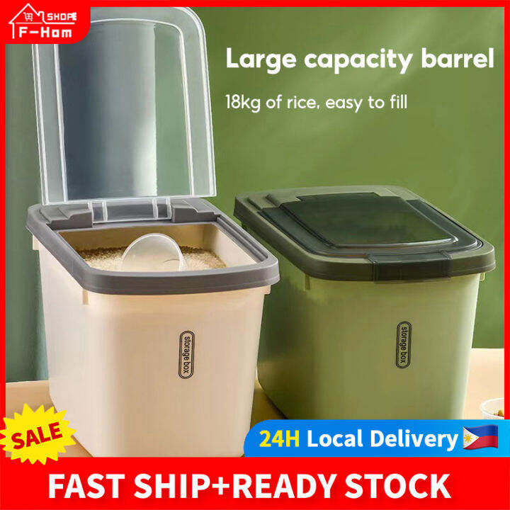 10KG Rice Storage Box With Cup Dry Food Storage Grain Cereal Dispenser ...