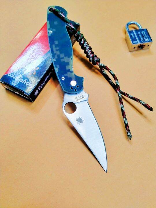 มีดพับ Spyderco CPM S30V สีเขียวพราง มีคลิปเหน็บพร้อมใช้งาน | Lazada.co.th