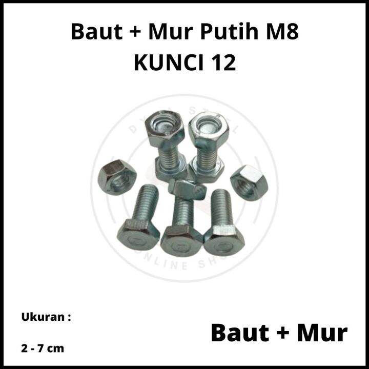 BAUT MUR PUTIH M8/ BAUT + MUR | Lazada Indonesia