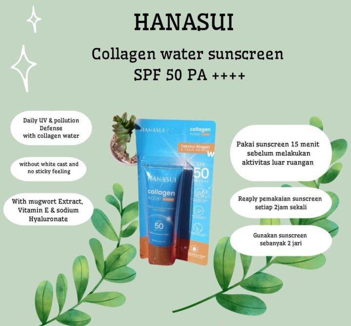 Hanasui Collagen Water Sunscreen SpF 50 | Lazada Indonesia