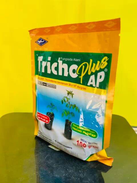Fungisida TRICHO PLUS AP kemasan 100gram dari CAP KAPAL TERBANG MANTAB ...