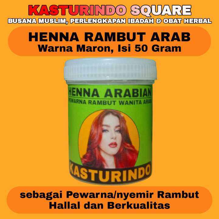Henna Rambut Arab Warna Merah Marun Isi 50 Gram | Lazada Indonesia
