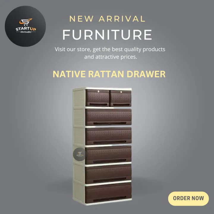Start up native rattan ZOOEY drawer 5layet and 6layer high quality ...