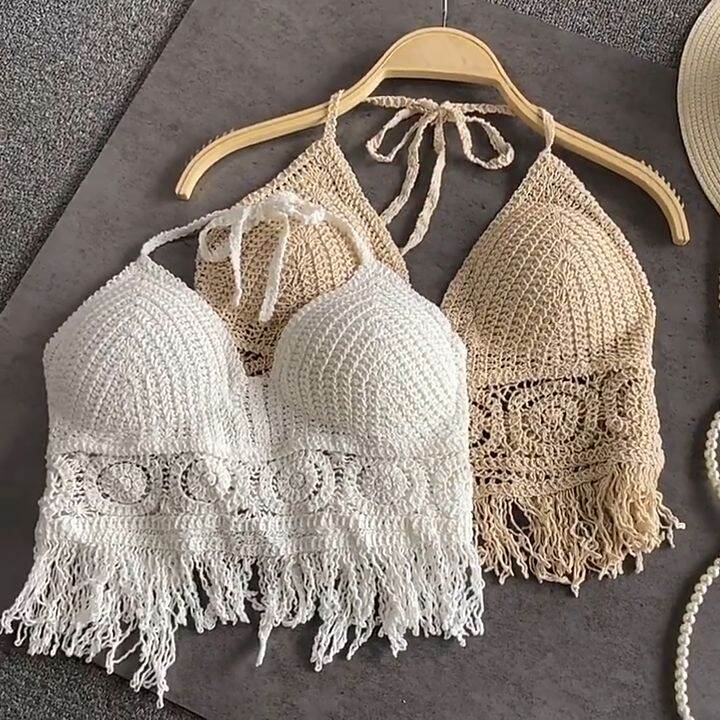 Ladies Swimwear Crochet Top Beach Wear Bikini Knitted Swimwear For