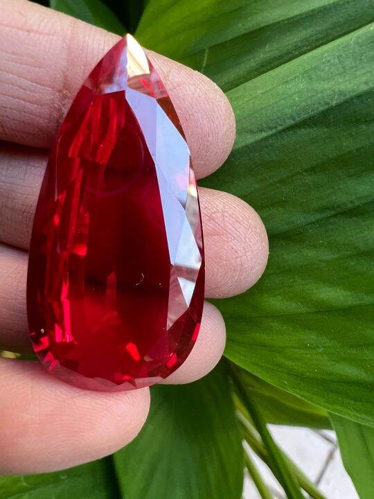 ทับทิม Lab Ruby Pear(35X18) มิลลิเมตร สีแดง ทับทิม รูบี้ เหลี่ยมชั้น ...