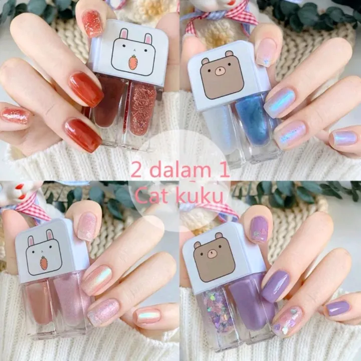 kutek kuku 2 in bisa 2 warna original & halal model kekinian | Lazada ...