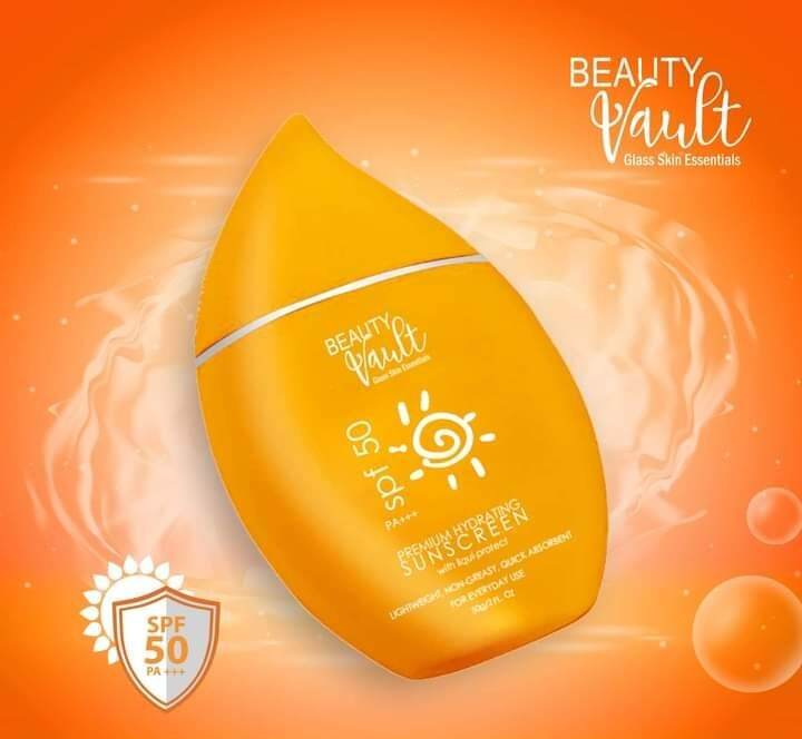 Beauty Vault Premium Hydrating Sunscreen SPF50, or Pearl White Sunblock - 20g tube SPF 45 ...