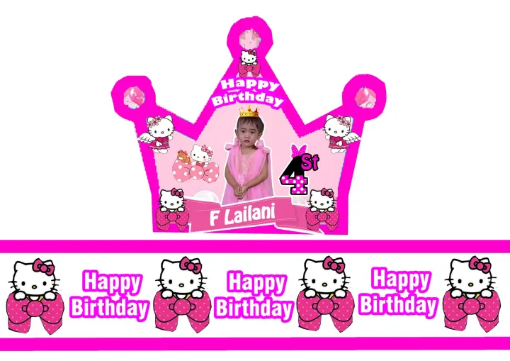 Topi ultah desain mahkota isi 50 pcs custom animasi FREE DESIGN FOTO ...