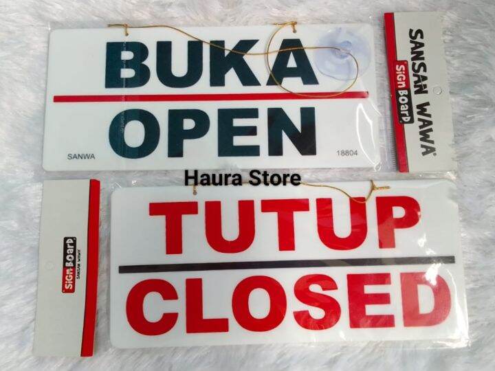Akrilik Sign Board Tulisan "BUKA OPEN TUTUP CLOSED" | Lazada Indonesia