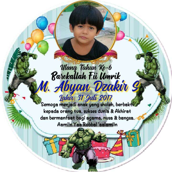 50 STIKER LABEL BULAT TUMPENG MINI ACARA ULANG TAHUN KARAKTER HULK ...
