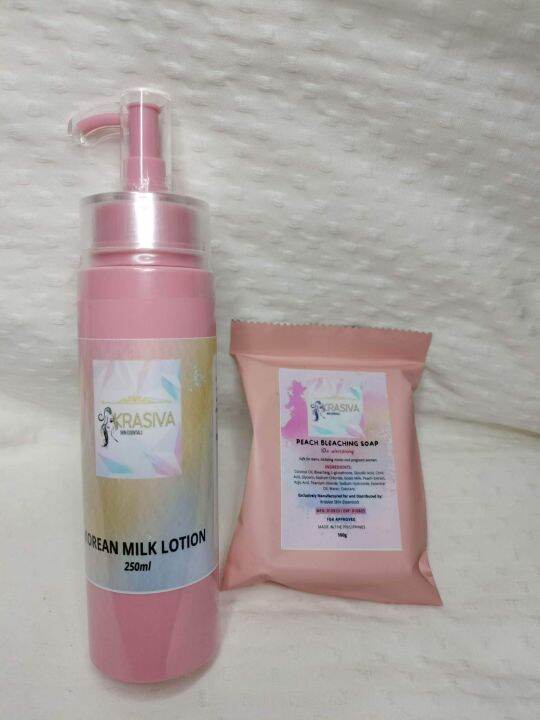 Krasiva lotion whitening skin + Krasiva Peach soap whitening face and ...