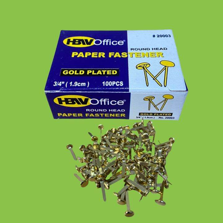 HBW Paper Fastener (Round Head)# 20003 Gold Plated sold per Box | Lazada PH