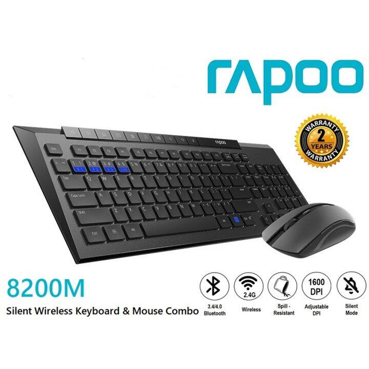 [READY STOCK] Rapoo 8200M Silent Multi-Mode Bluetooth 3.0/4.0/2.4GHz ...