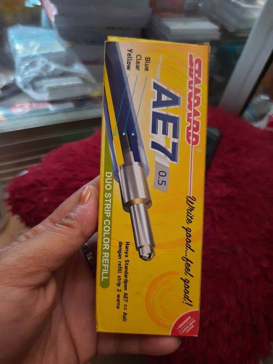 pulpen standard ae7 warna biru isi 12 pcs | Lazada Indonesia