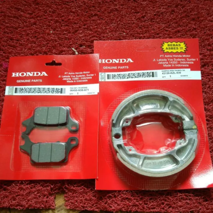 KAMPAS REM DEPAN BELAKANG (Tromol) K59 KZL HONDA BEAT FI DELUXE HONDA ...