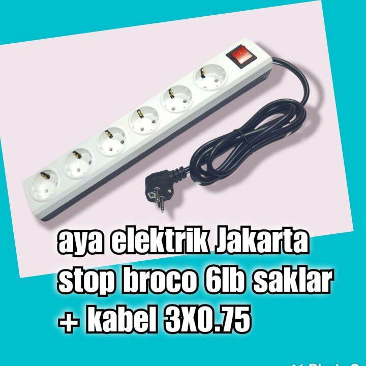 JSBDG STOP KONTAK BROCO SAKLAR + KABEL 3X0.75/ KABEL EXTANSION BROCO ...