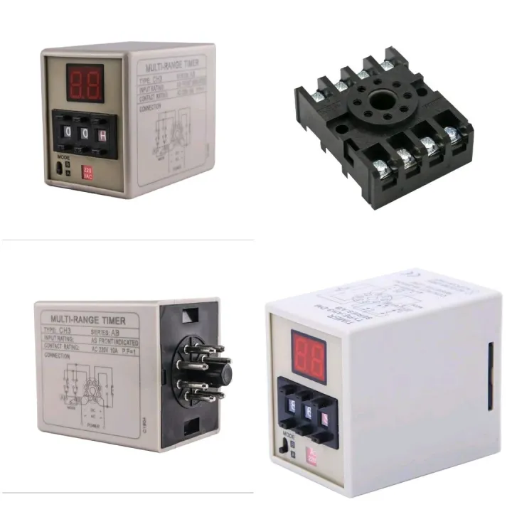 แถมฟรีซ็อกเก็ต👍CH3 CH3-AB 10A 220V Timer Delay Relay 0.01s-990hสินค้า ...