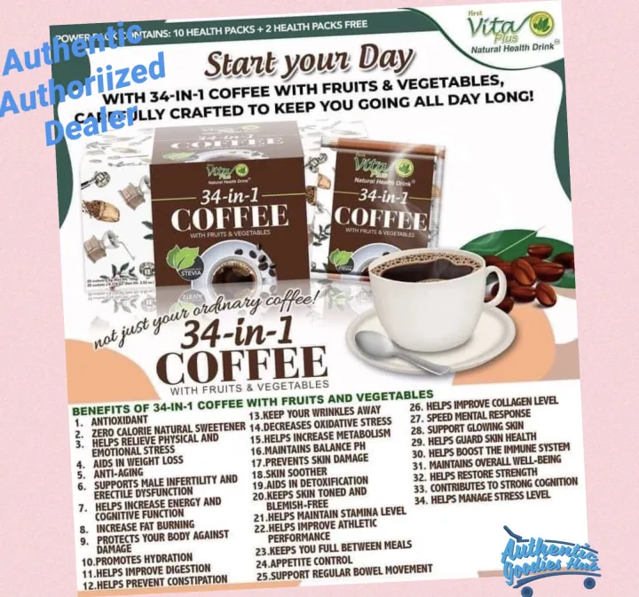 First Vita Plus 34 in 1 Coffee!100%AUTHENTIC! 20 sachet | Lazada PH