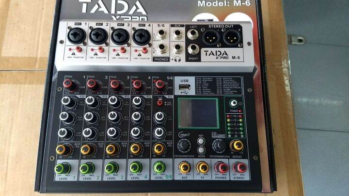 ุMIXER TADA M-6 เอฟเฟกแท้ USB บูธูท ใช้ไฟ AC DC12V ได้ | Lazada.co.th
