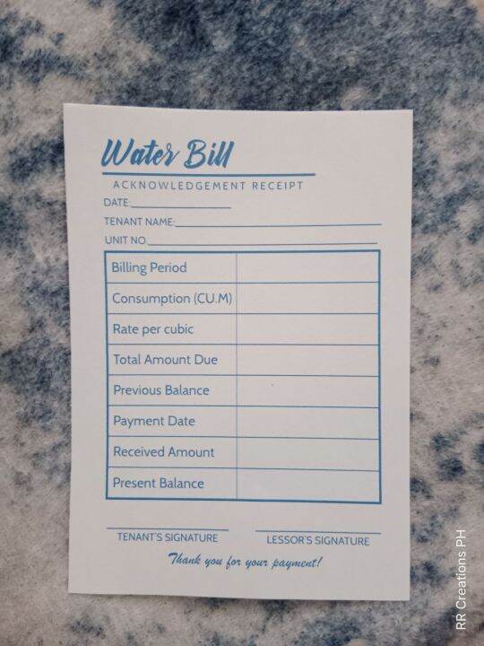 Water, Electric, Internet Bill | 50 sheets | Lazada PH