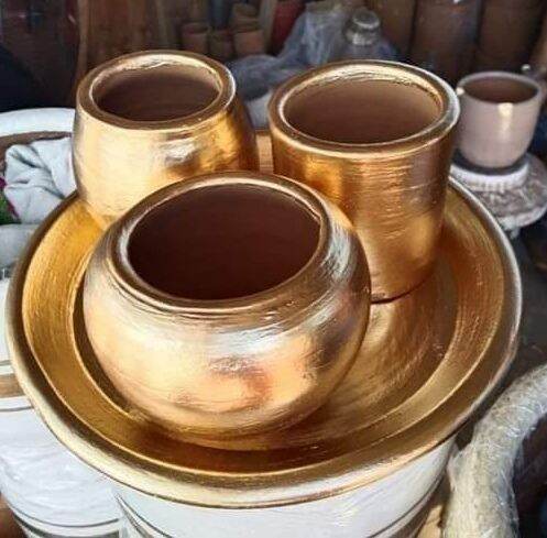 GOLDEN CLAY POT 4PCS SET WEALTH POTS FOR YEAR OF THE RABBIT 2023 ...