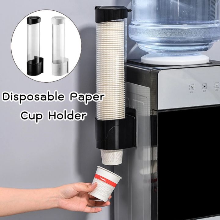 Plastic Cups Holder Disposable Cup Rack Dust-proof Paper Cups Dispenser ...