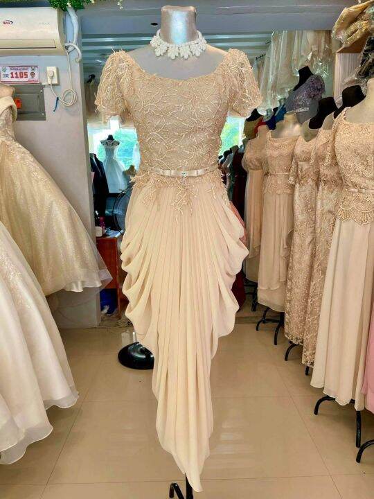 HI LO MIDI Dress Design For Wedding, Ninang, Mother of the Bride ...