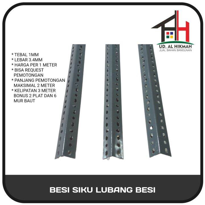 Siku Lubang BESI 1 meter tebal 1 mm / SIKU Rak Besi | Lazada Indonesia