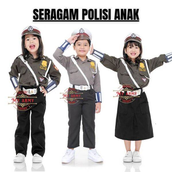 Grosir baju seragam polisi anak tk paud lantas kostum profesi setelan ...