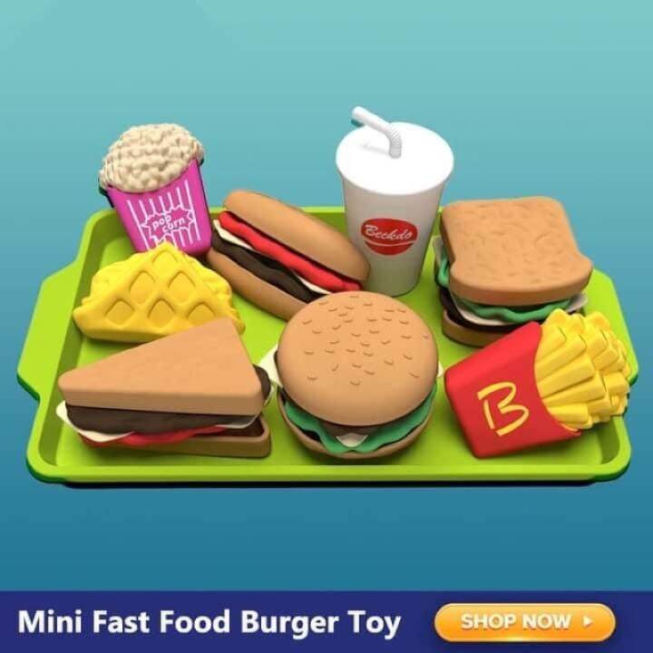 Happy little chef play set toy Mcdo toys burger fries sandwich soda ...