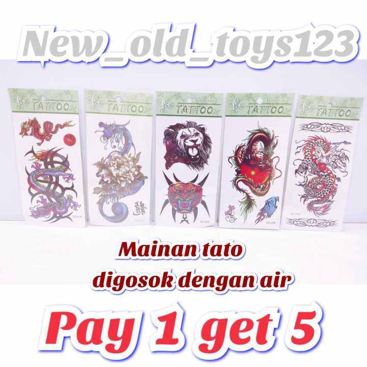 5 lbr mainan anak tato jadul bukan permanen | Lazada Indonesia
