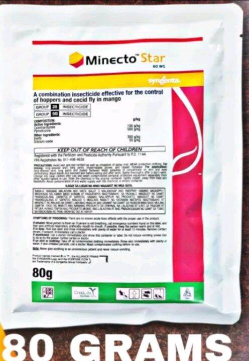 MINECTO STAR 60 WG CYANTRANILIPROLE + PYMETROZINE INSECTICIDE (80 GRAMS ...
