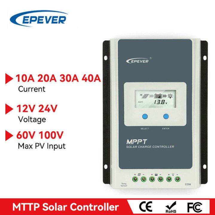EPEVER Tracer AN MPPT Solar Charger Controller 40A 30A 20A 10A Solar Regulator 12V 24V Auto Max ...
