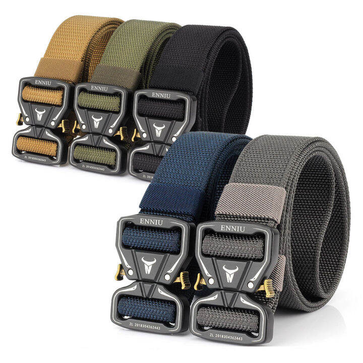 Smartconn ยุทธวิธีเข็มขัด,สไตล์ทหาร 125 เซนติเมตรยาวและ 3.8 เซนติเมตรกว้างทนทานไนล่อนเว็บเข็มขัด ...