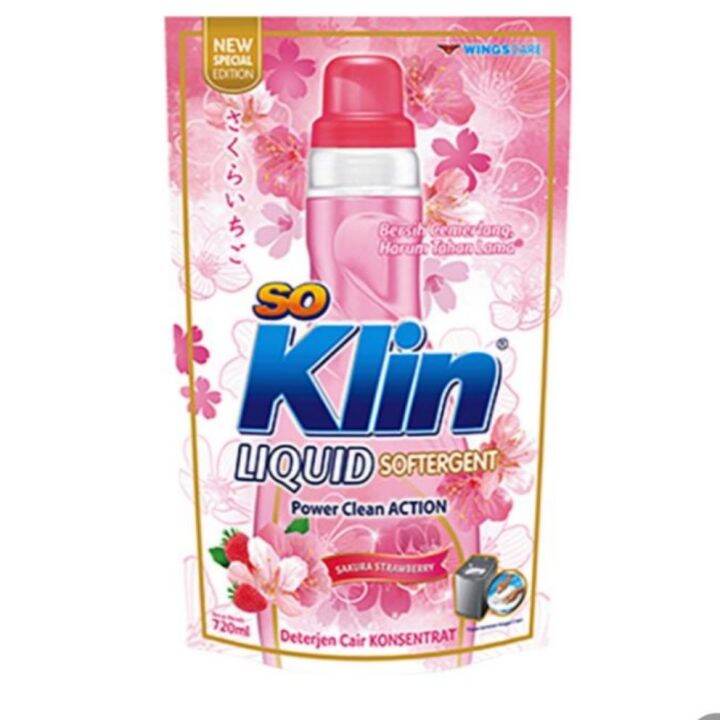 So Klin Liquid Softergent Deterjen Cair Sakura Strawberry 720 ml | Lazada Indonesia