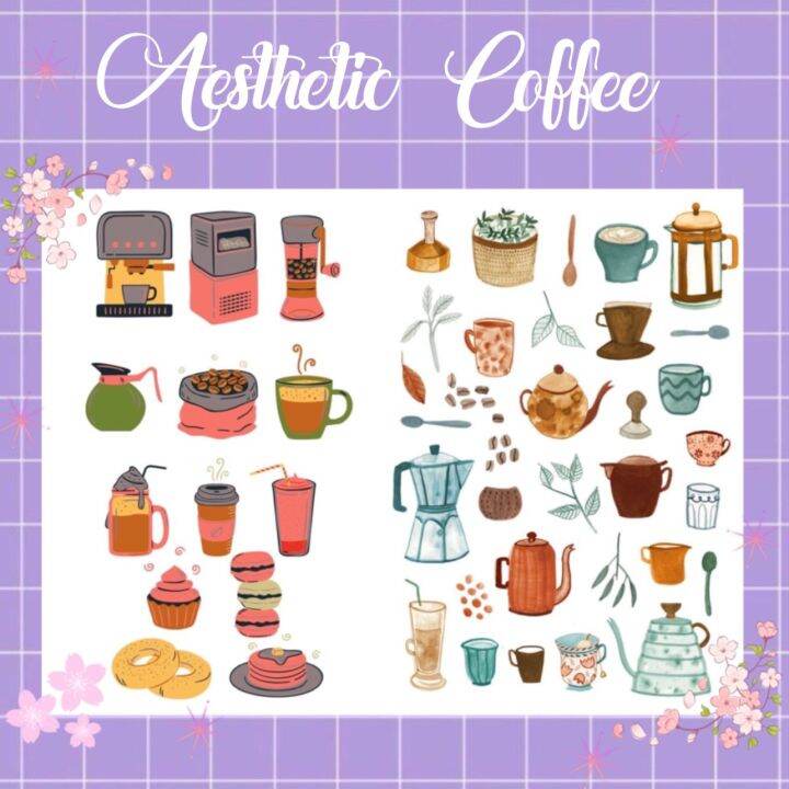 Aesthetic Coffee Sticker Collection Die-cut Sticker Pack | Lazada PH