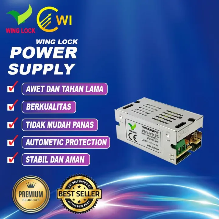 Power Supply 12V 3 Ampere Wing Lock | Lazada Indonesia