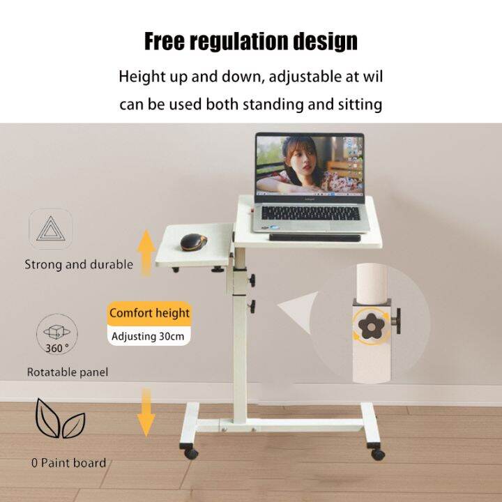 Upgraded computer desk folding nightstand with 4 brake wheels ...