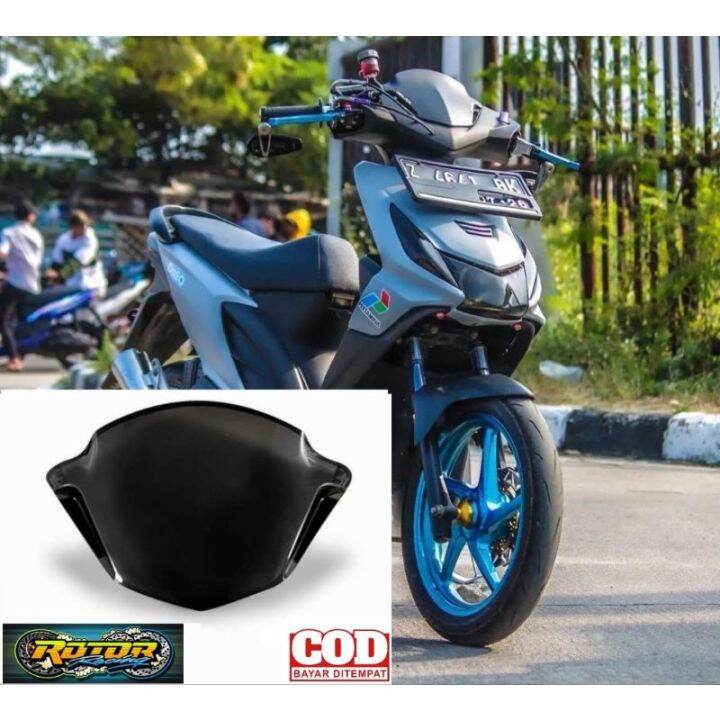 Visor beat karbu beat lama bahan akrilik universal hitam kilap plus lem ...