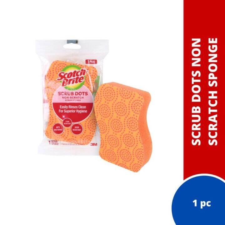 3M Scotch Brite Non Scratch Orange Scrub Dots Antibacterial Scrub | Lazada