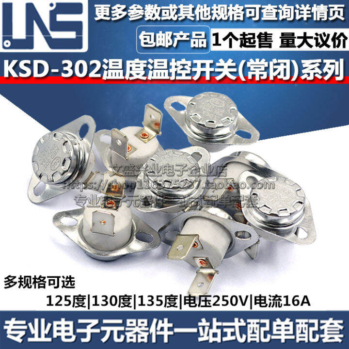 Temperature Control Switch Temperature Controller Ksd302 Normally Closed 125 Degrees 130 Degrees ...