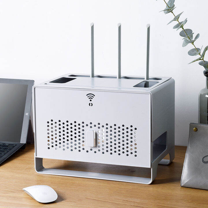 Wireless Router Storage Box Double-Layer Removable Socket Optical Cat ...