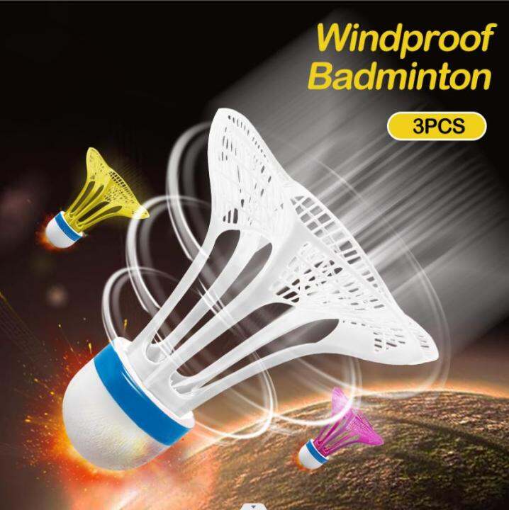 1 Tube Badminton Shuttlecock 3pcs Windproof Nylon Plastic Rubber ...