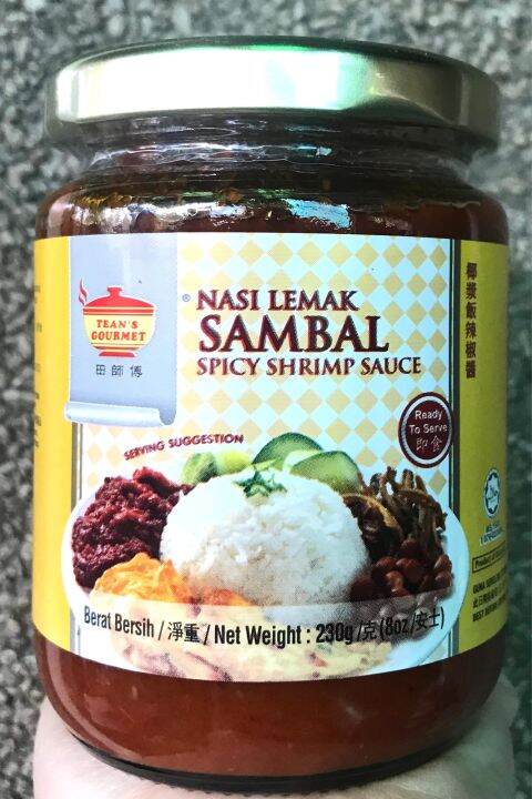 Tean’s Gourmet Nasi Lemak Sambal Spicy Shrmip Sauce 230g | Lazada PH